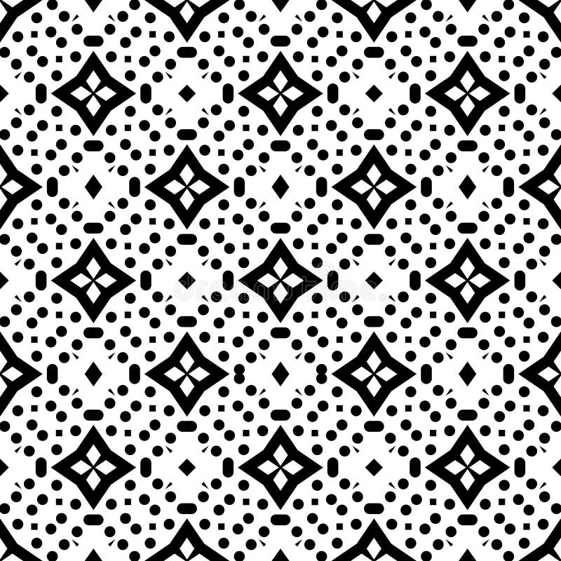 Vector Black White Seamless Retro Abstract Pattern Stock Vector ...