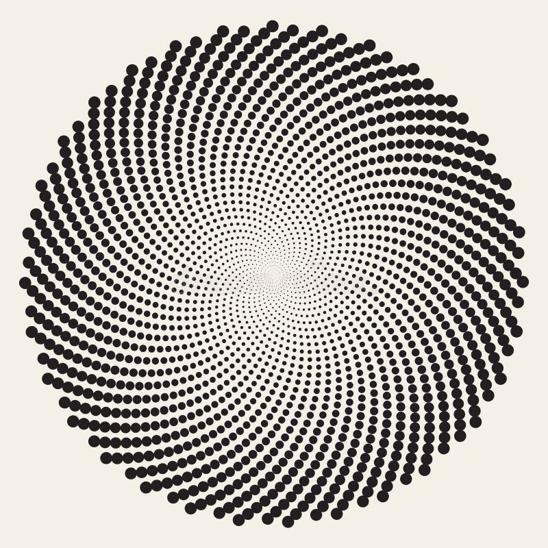 Vector Black and White Spiral Circles Swirl Abstract Round Optical ...