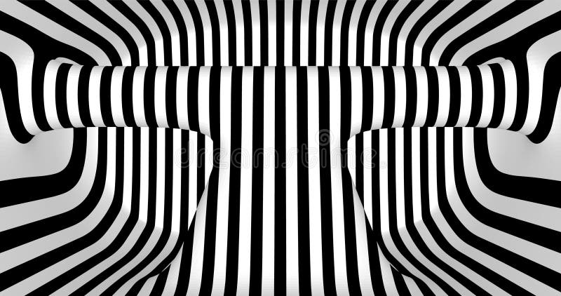 Vector Black and White Striped Pattern that Creates a 3D Optical ...
