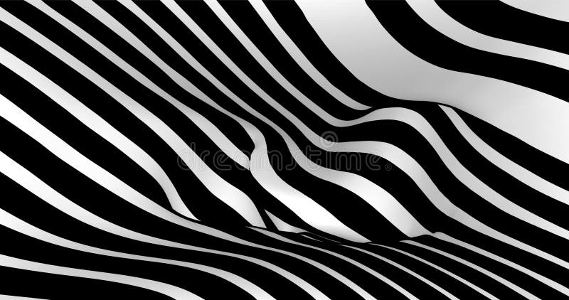 Vector Black and White Striped Pattern that Creates a 3D Optical ...
