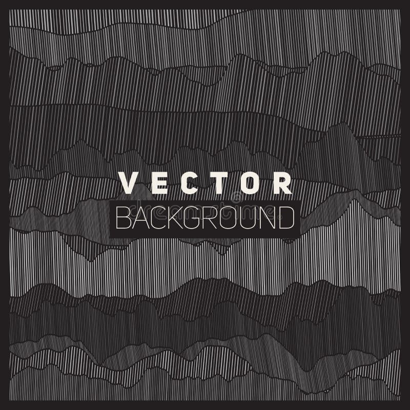 Vector Black and White Subtle Lines Abstract Mountainscape Dark ...