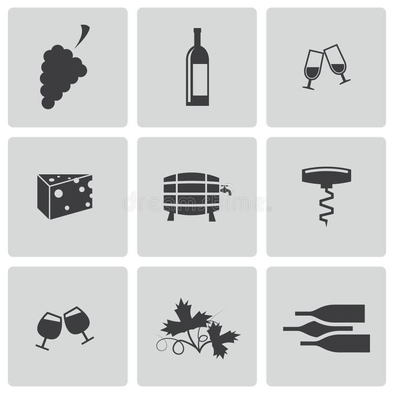 Wine Icons Collection Flat Stock Vector Illustration Of Bunch 59916076