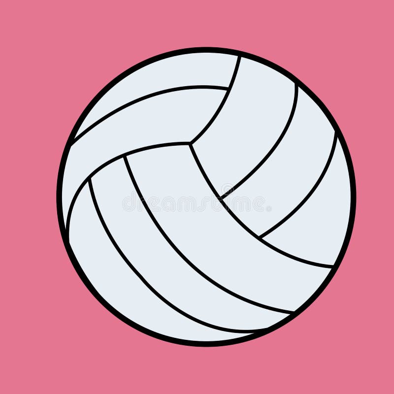 Vector Blanco Del Voleibol Icono Del Voleibol En Rosa Ilustración del ...