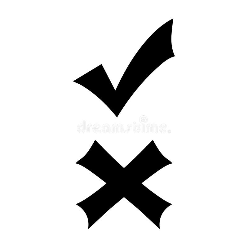 Vector Blanco Y Negro Correcto E Incorrecto Ilustración del Vector ...