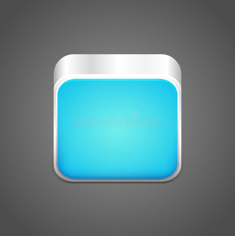 Vector blank blue app icon stock vector. Illustration of empty - 32823532