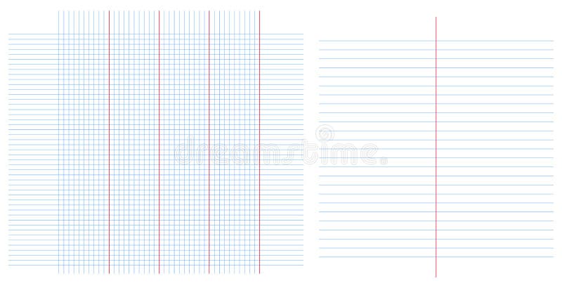 Cell Table Graph Columns Divided Red Vertical Line Write Page. Vector ...