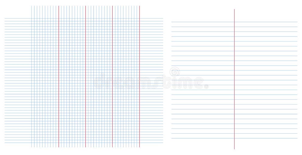 Cell Table Graph Columns Divided Red Vertical Line Write Page. Vector ...