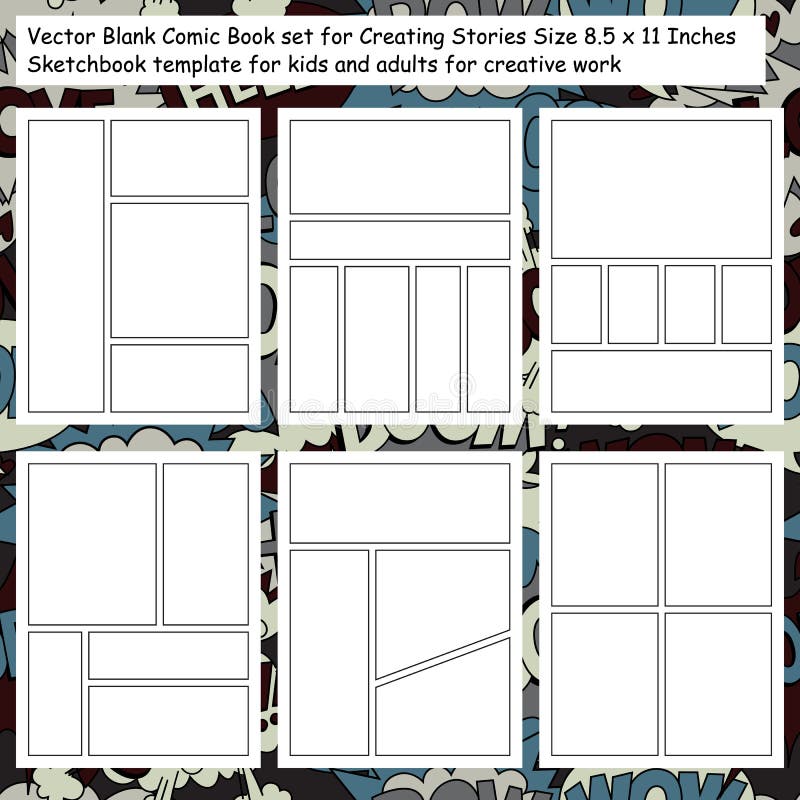 Vector Blank Comic Book Set for Creating Stories Stock Vector ...