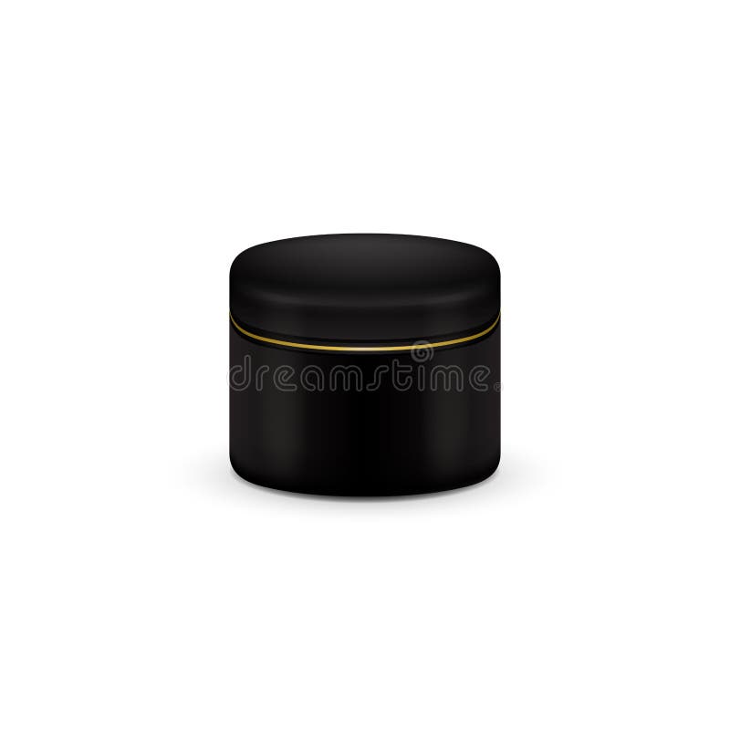 Set of Vector Blank Cosmetic Container for Cream, Powder or Gel. Black ...