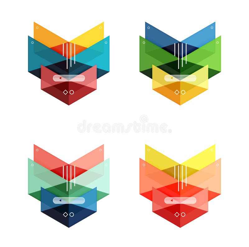 Vector Set of Blank Geometric Infographic Web Boxes Stock Illustration ...