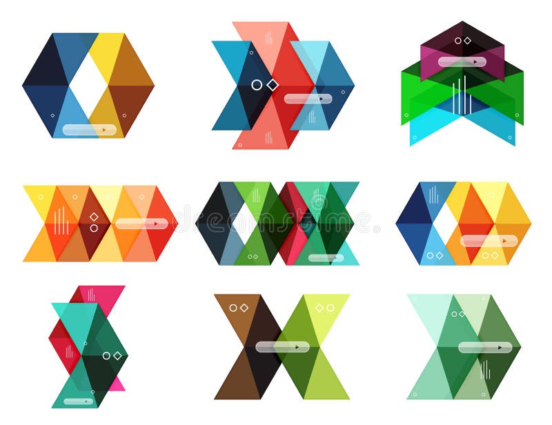 Vector Set of Blank Geometric Infographic Web Boxes Stock Vector ...