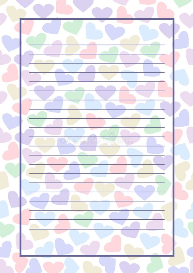 Vector Blank for Letter or Greeting Card. Form with Frame, Lines ...