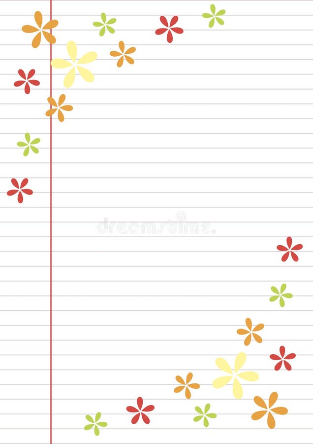 Vector Blank for Letter or Greeting Card. Lined Paper, White Squared ...