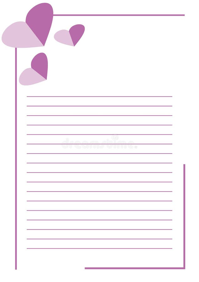 Vector Blank for Letter or Greeting Card. White Paper Form with Pink ...