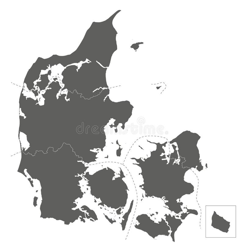 Vector Blank Map of Denmark with Regions or Territories and ...