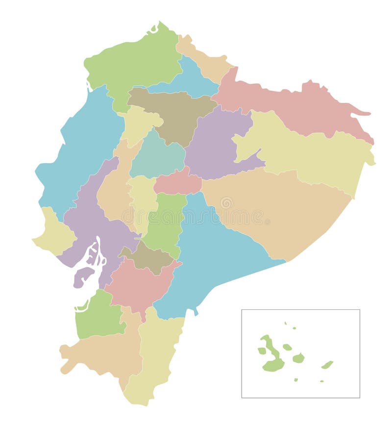 Vector Blank Map of Ecuador with Provinces and Administrative Divisions ...