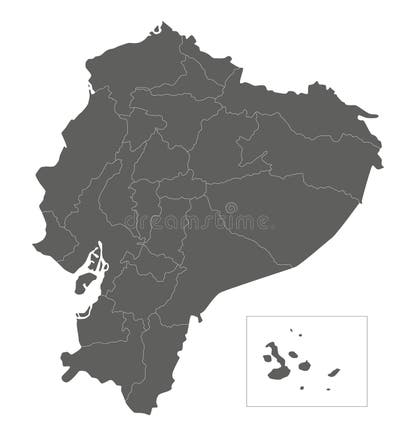 Vector Blank Map of Ecuador with Provinces and Administrative Divisions ...