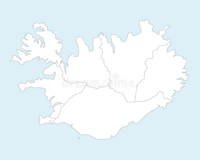 Vector Blank Map of Iceland with Regions and Administrative Divisions ...