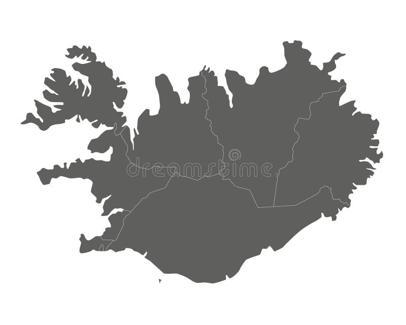 Vector Blank Map of Iceland with Regions and Administrative Divisions ...