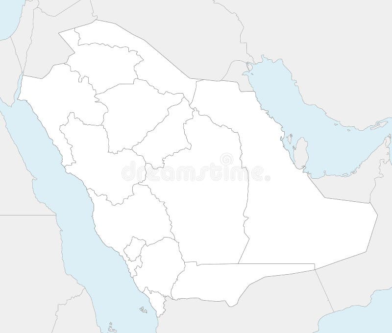 Vector Blank Map of Saudi Arabia with Provinces and Administrative ...