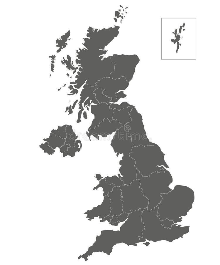 Vector Blank Map of UK with Administrative Divisions. Editable and ...