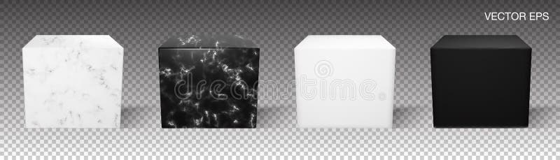Vector Blank Marble Stand for Product Advertising. Set of Black and ...