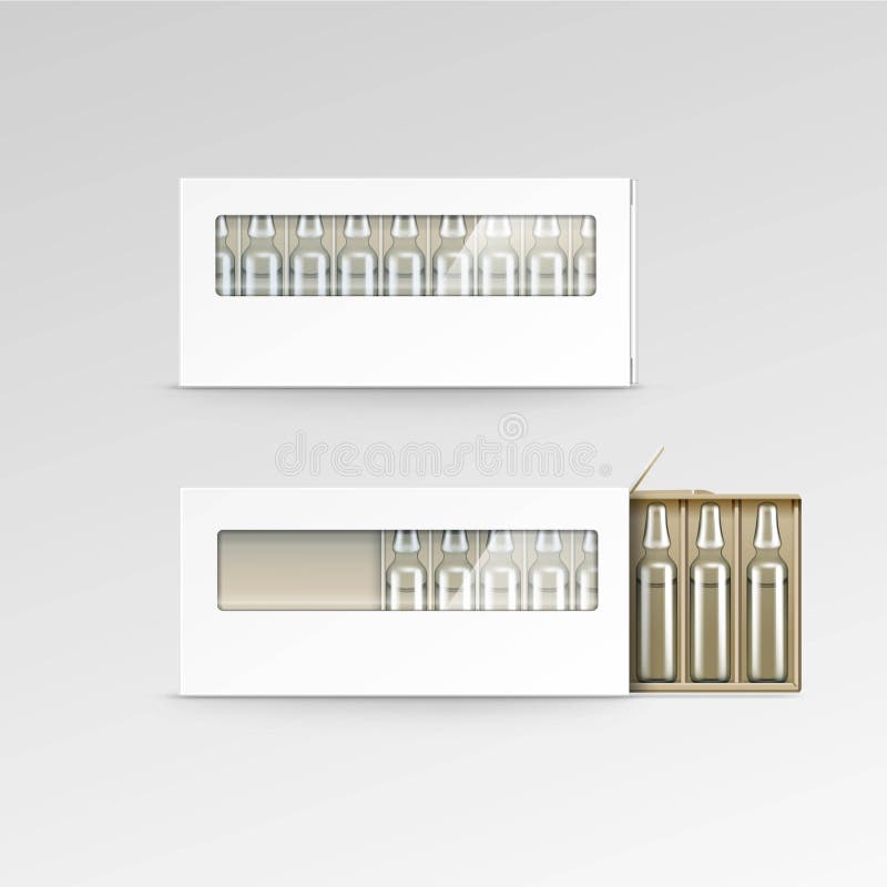 Vector Blank Packaging Box for Ampoules Isolated Stock Vector ...