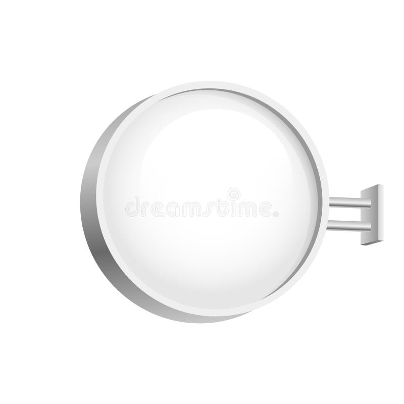 Round Signage Light Box Signboard. Vector Circle Lightbox Sign Box ...