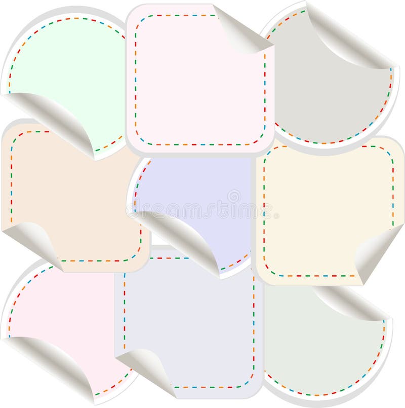 Blank stickers label set stock vector. Illustration of rectangle - 19812117