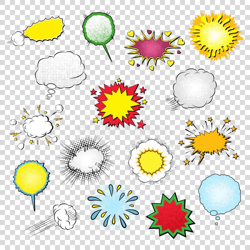 Set of comic sound effects stock vector. Illustration of discussion ...