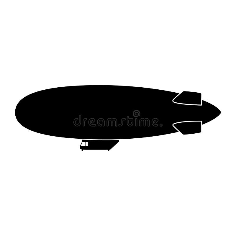 Vector Blimp Aircraft. Airship, Dirigible Balloon Stock Illustration ...