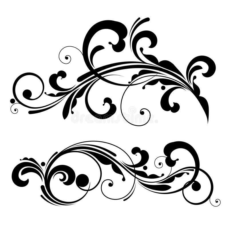 Kalligrafische elementen vector illustratie. Illustration of krul ...