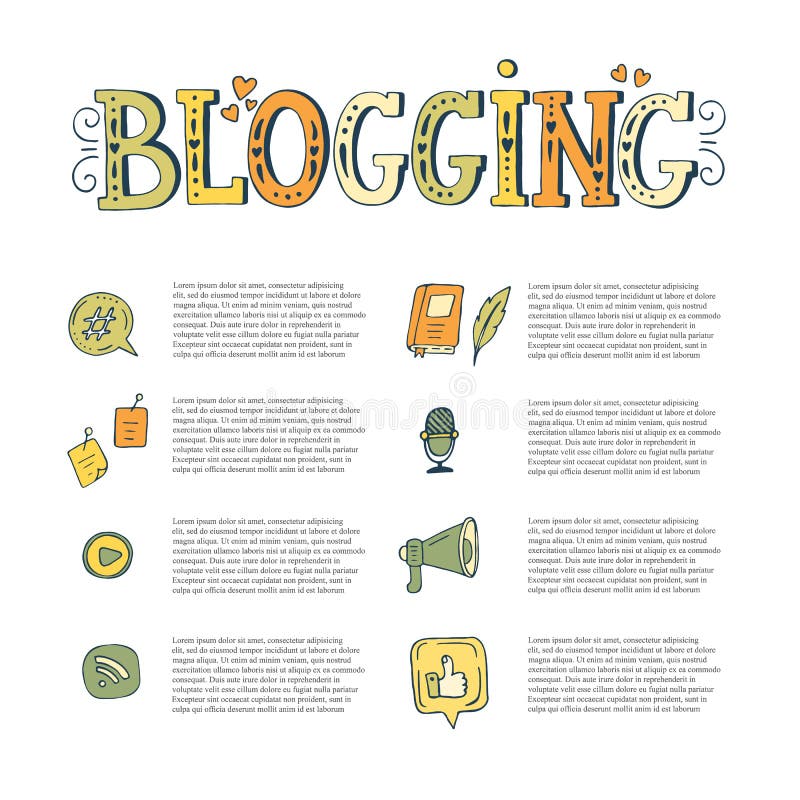 Blogging Elements Watercolor Vector Objects Stock Vector - Illustration ...