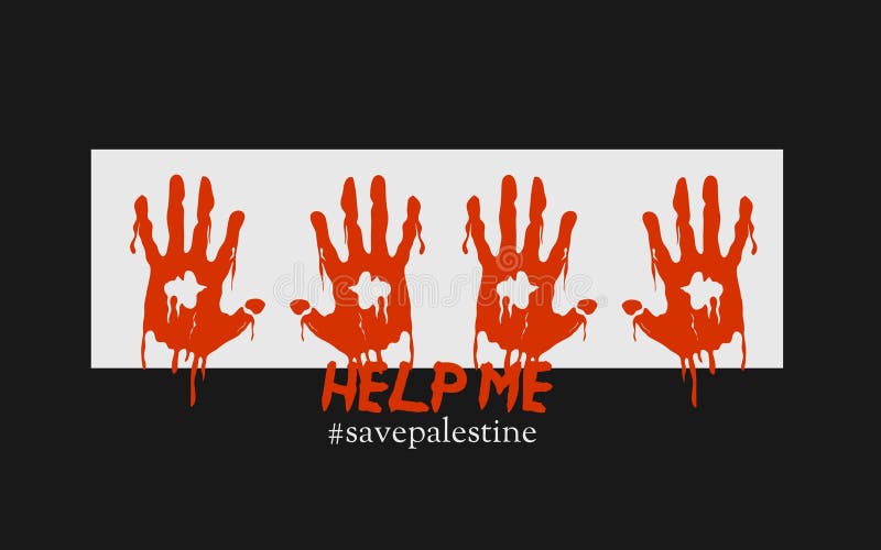Vector of Bloody Hand, Help for Humanity Stock Vector - Illustration of ...