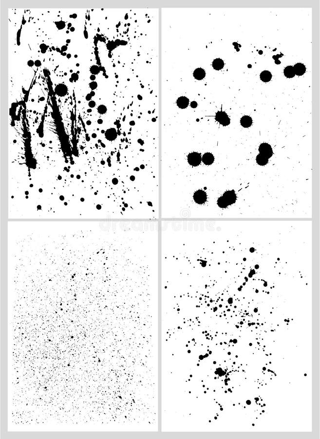 Vector Blot, Stains and Grunge Textures on White Bacground, Isolated ...