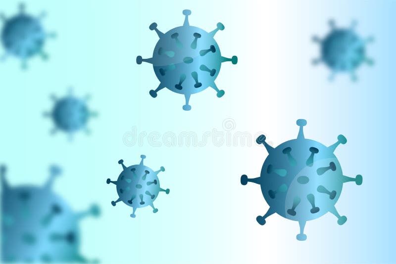 Vector Blue Abstract Background with Virus Cells Stock Illustration ...
