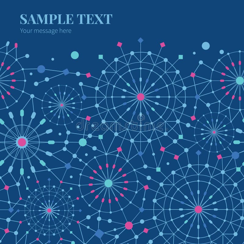 Vector Blue Abstract Line Art Circles Horizontal Stock Vector ...