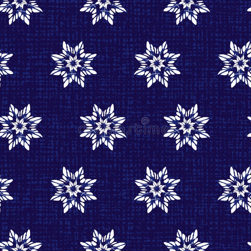 Vector Blue Abstract Snowflake Stars Seamless Background 05. Suitable ...