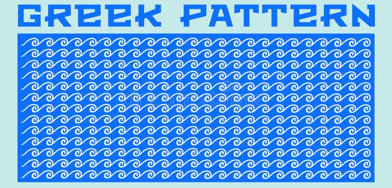 Vector Blue Ancient Greek Pattern, Meander Key Ornament Stock Vector ...