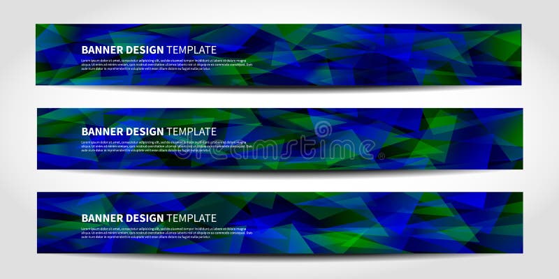 Vector Blue Banners with Abstract Geometric Background. Website Headers ...
