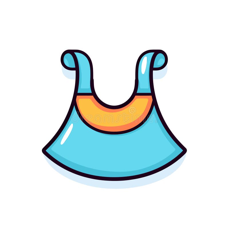 Vector of a Blue Bib with an Orange Bib on it, Isolated on a White ...