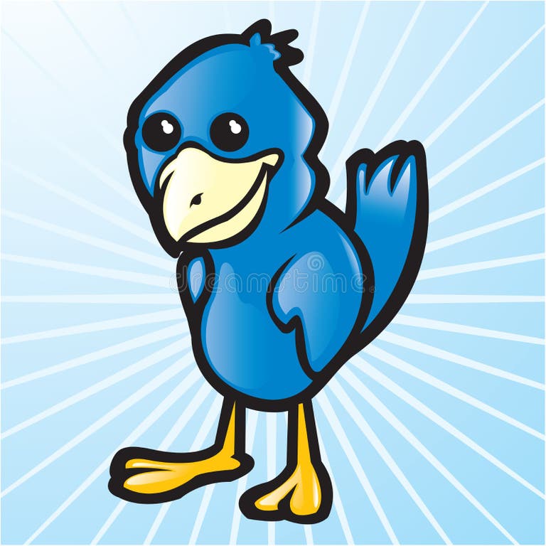 Vector Blue Bird stock vector. Illustration of twit, droll - 12397590