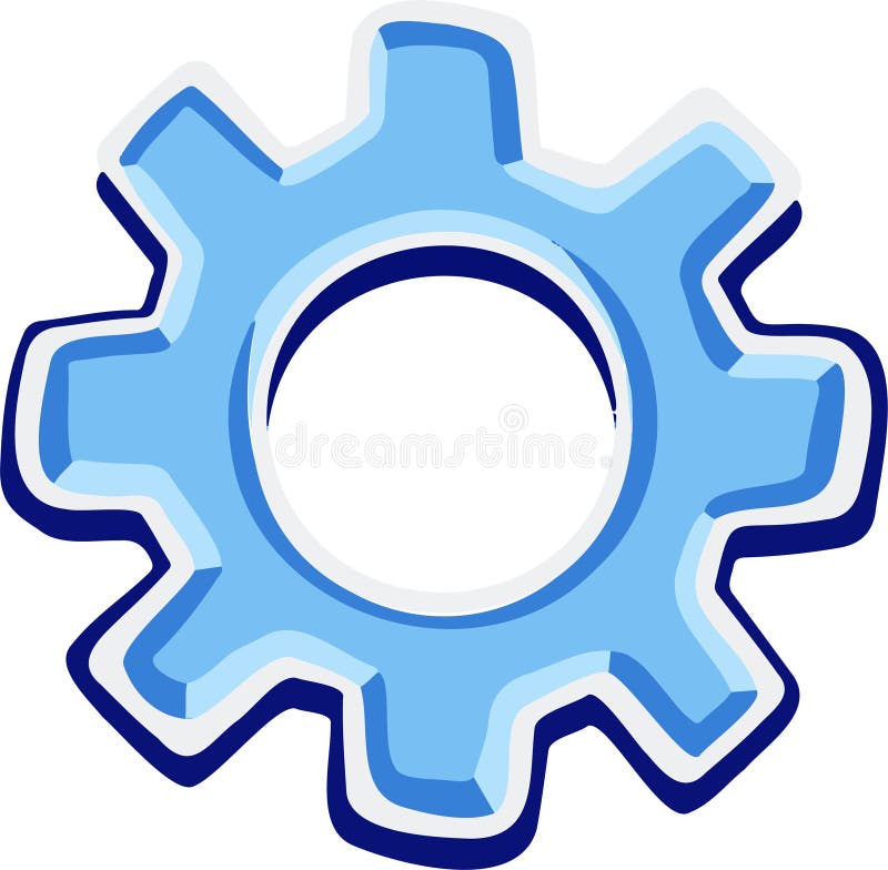 Vector Blue Blue Setting Icon Symbol, Edit Menu Stock Vector ...