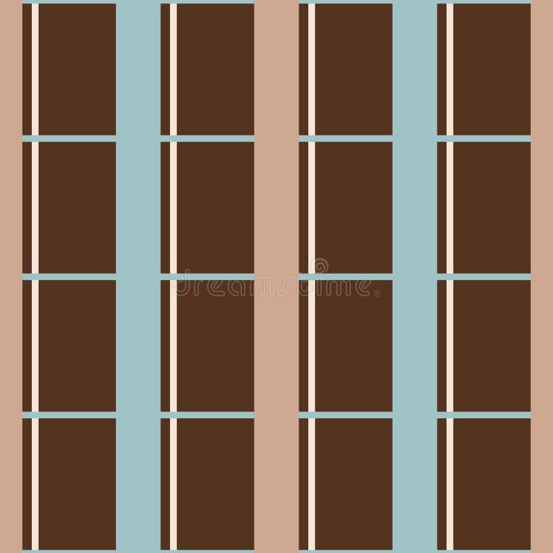 Vector Blue Brown Grid Checkered Seamless Pattern Stock Vector ...