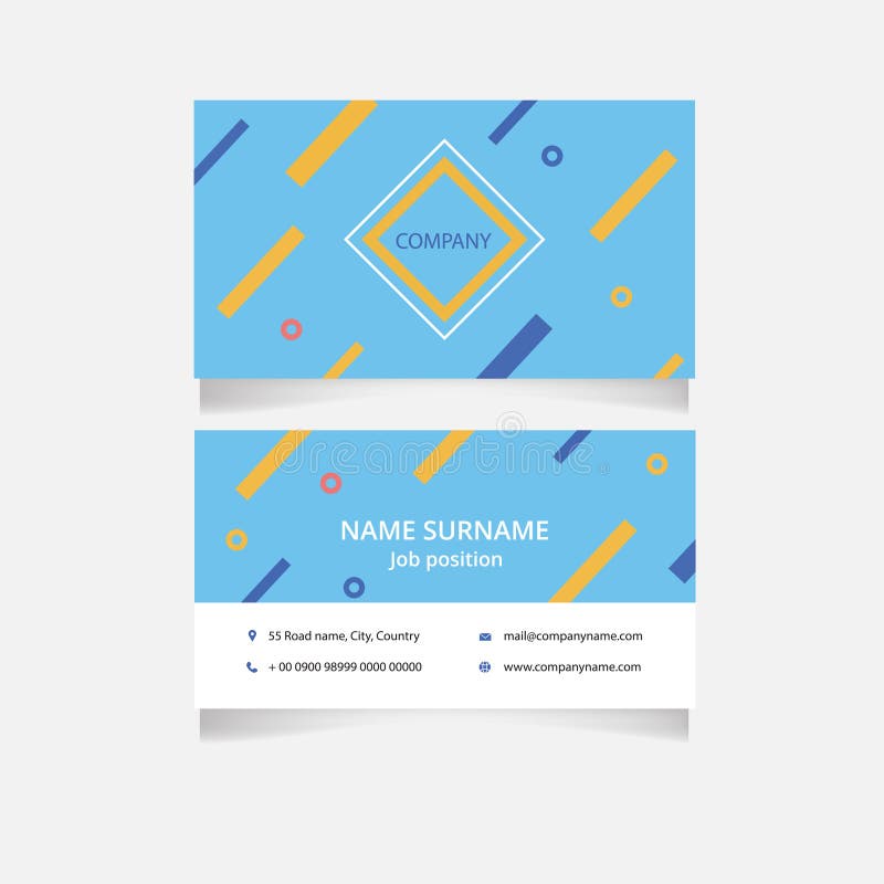 Vector Blue Business Card Design. Simple Business Card.. Stock Vector ...