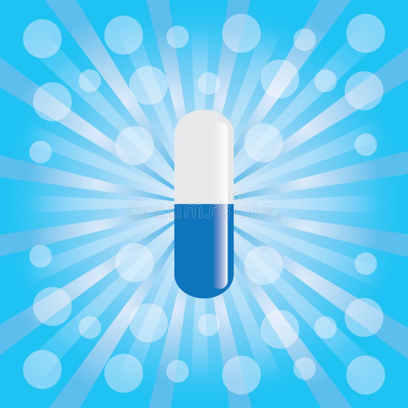 Vector blue capsule. stock vector. Illustration of hospital - 30600271