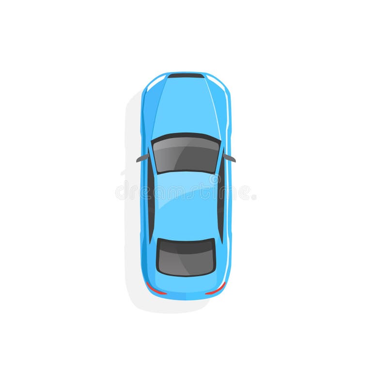 Vector blue car. Top view stock vector. Illustration of blue - 111800666