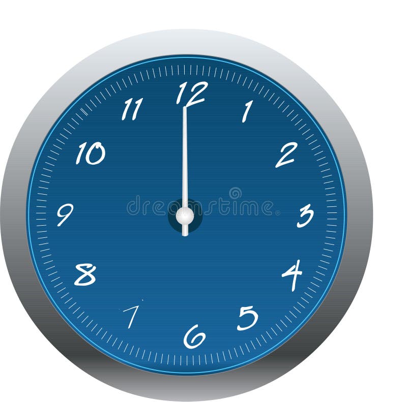 Vector of Blue Clock, Isolated on White Background. Stock Vector ...