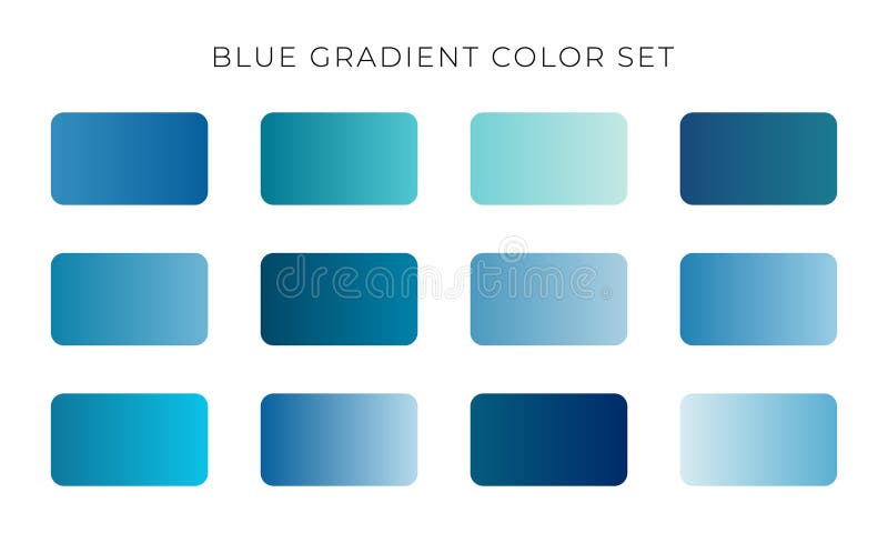 Vector Blue Gradient Color Palette Stock Vector - Illustration of ...