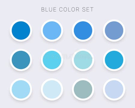 Vector Blue Color Palette Collection. Blue Color Set Stock Vector ...